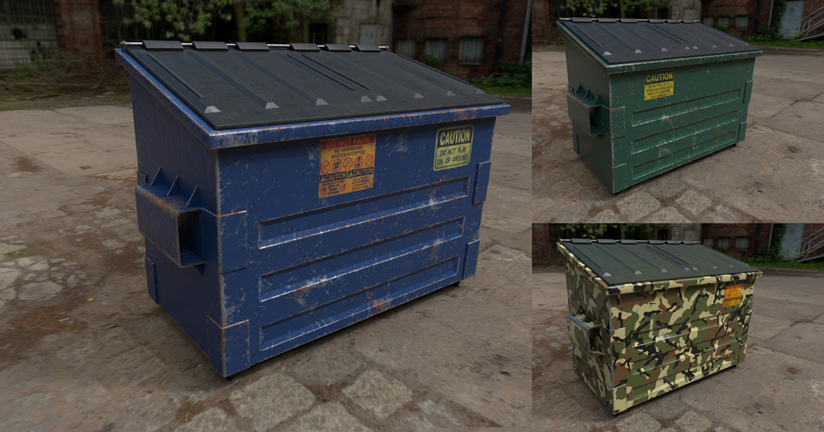PBR Dumpster | 3D Exterior | Unity Asset Store