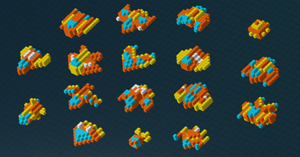 3D Voxel Cube Spaceships Set | 3D 宇宙飞船 | Unity Asset Store