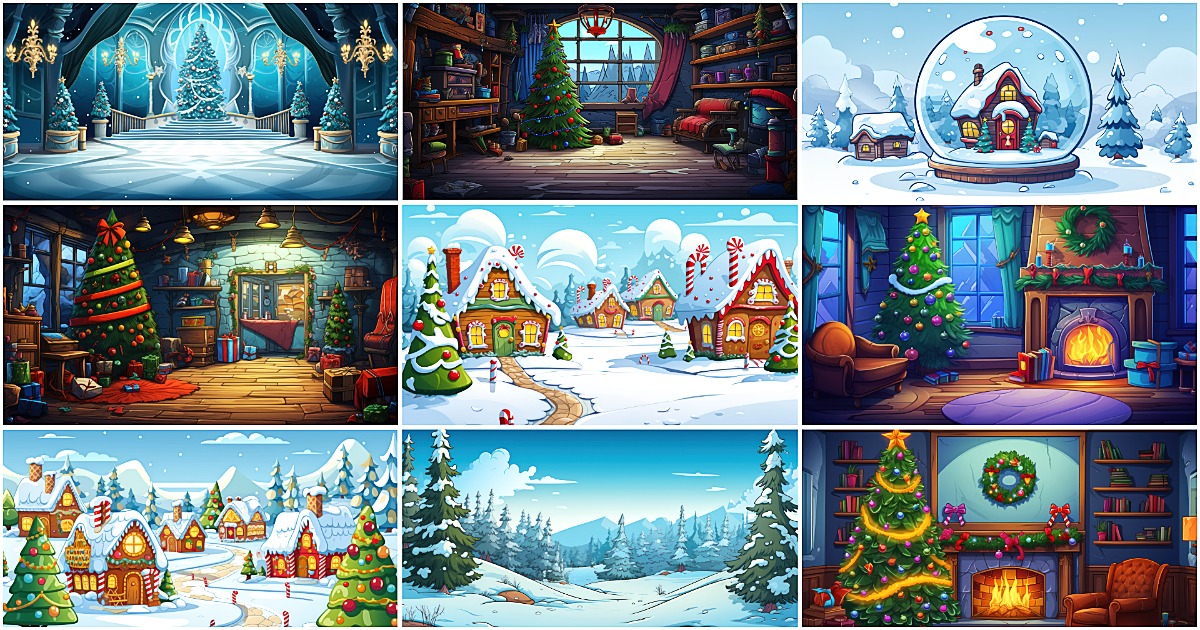 BACKGROUND - Cartoon Christmas 2 | 2D Environments | Unity Asset Store