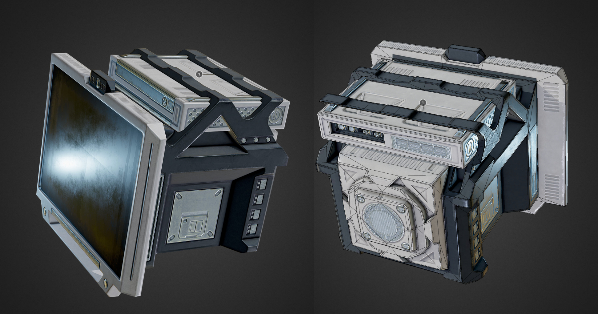 Sci-Fi Terminal (PBR) low-poly | 3D Electronics | Unity Asset Store
