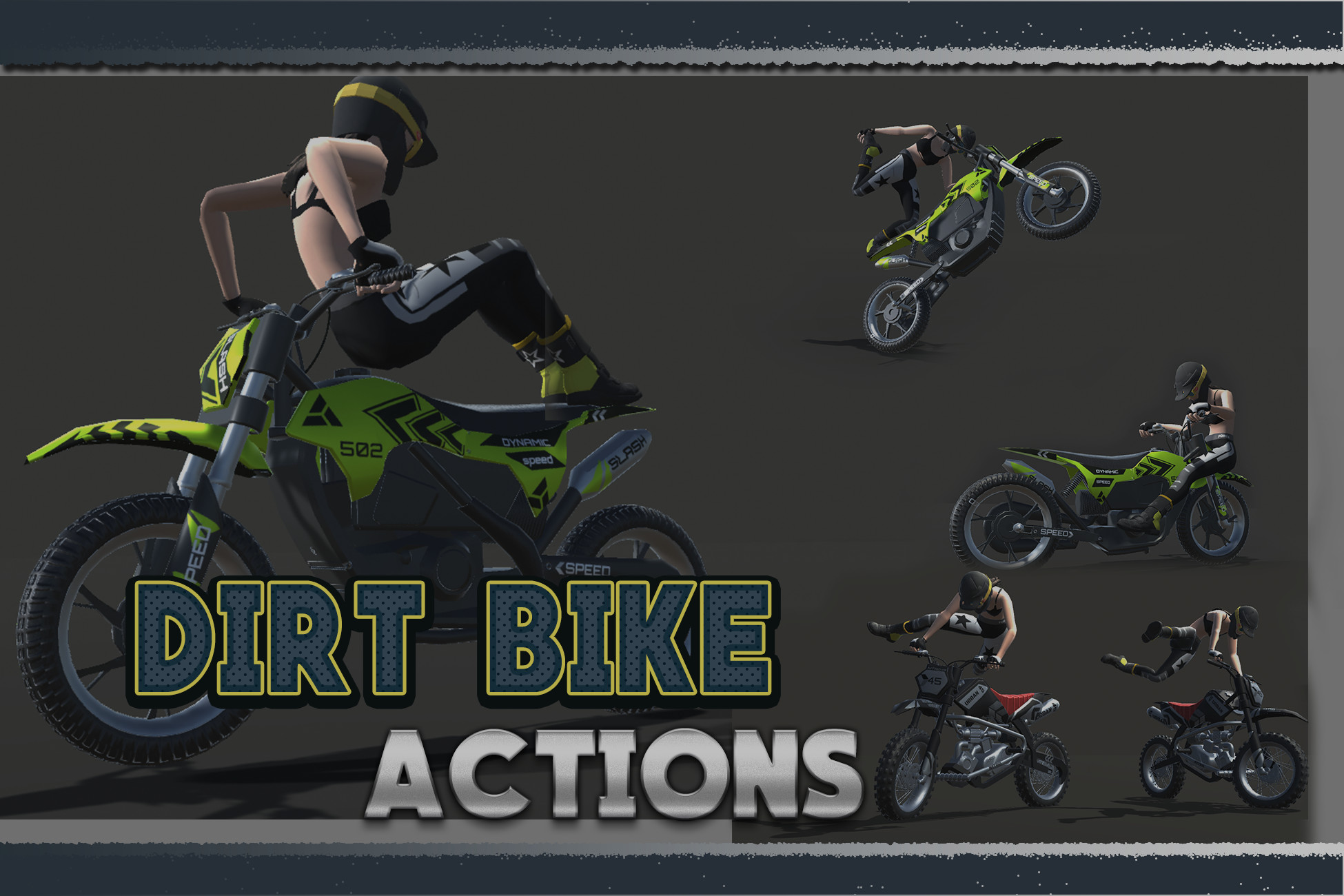 Dirt Bike Actions | 3D Animations | Unity Asset Store