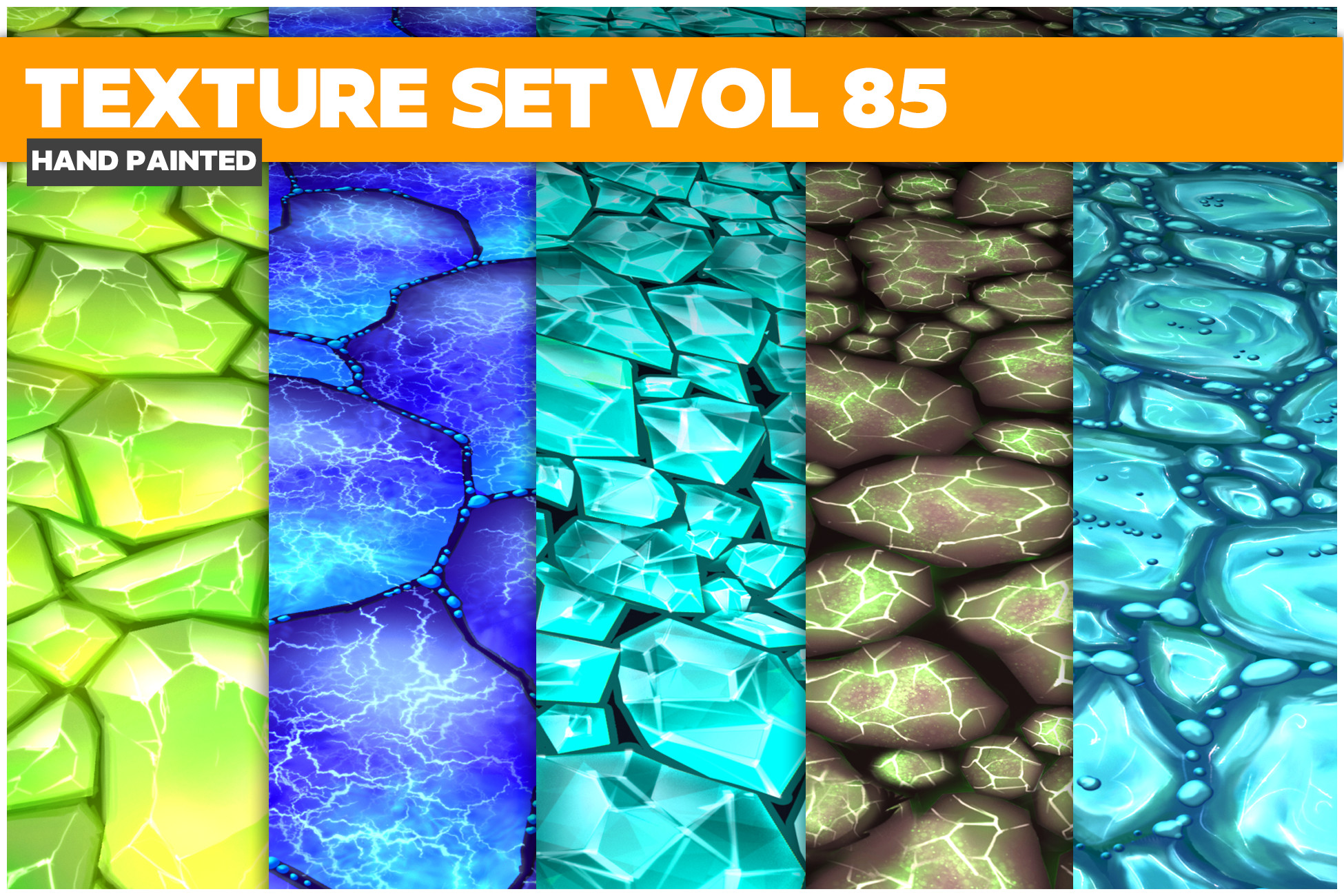 Crystals Vol.85 - Hand Painted Textures | 2D 자연 | Unity Asset Store