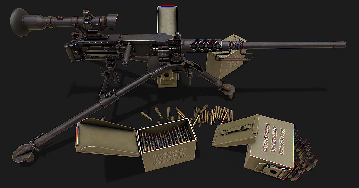 Army machine gun with optical sight | 3D Weapons | Unity Asset Store