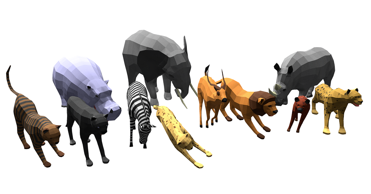 Poly African Animals | Characters | Unity Asset Store