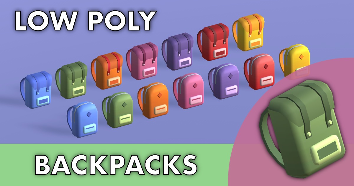 3D Low Poly Backpacks | Props | Unity Asset Store