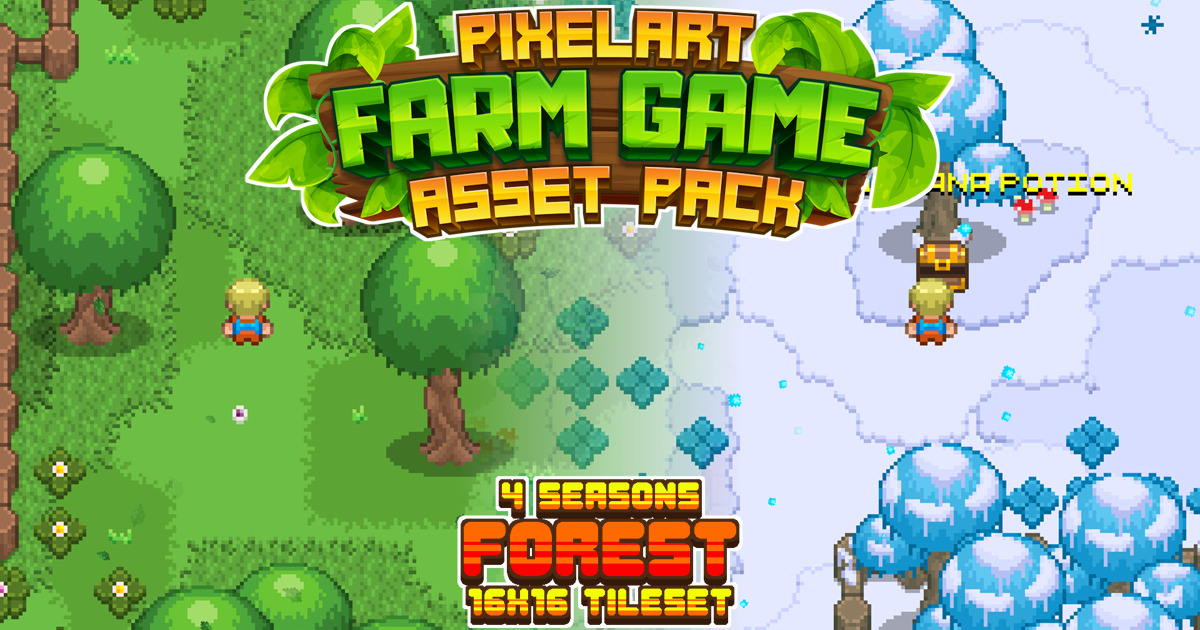 2D Farm Game Forest 4 Seasons Tileset | 2D Environments | Unity Asset Store