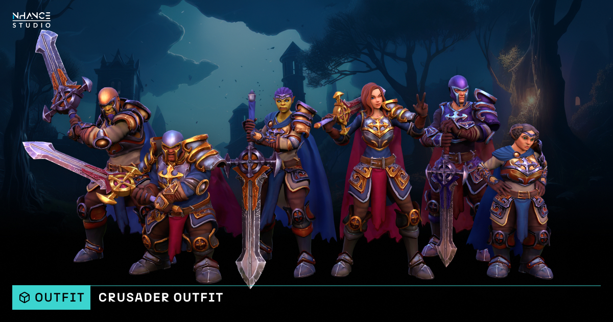 Stylized Crusader Outfit | 3D Characters | Unity Asset Store