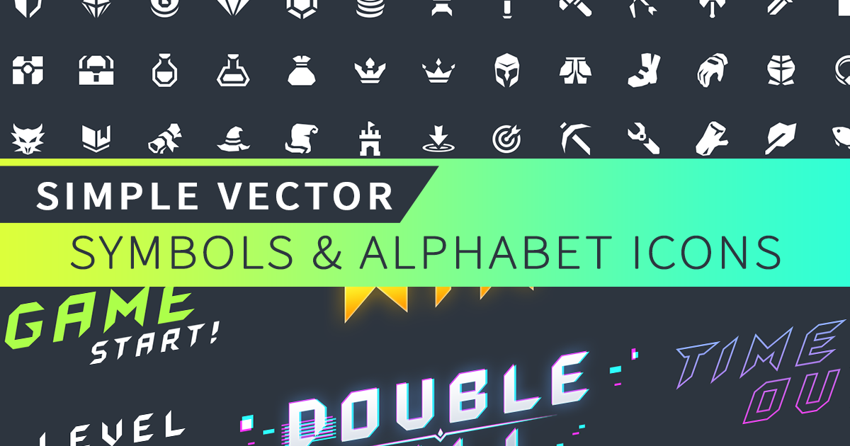 Simple vector symbols & Alphabet icons | 2D Icons | Unity Asset Store