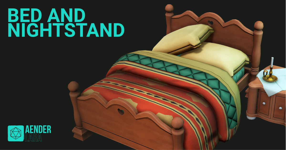 Stylized Bed And Nightstand | 3D Furniture | Unity Asset Store