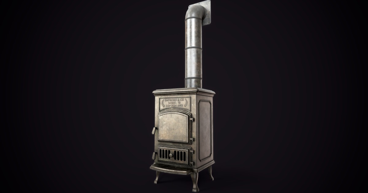 Vintage Cast Iron Stove | 3D Furniture | Unity Asset Store