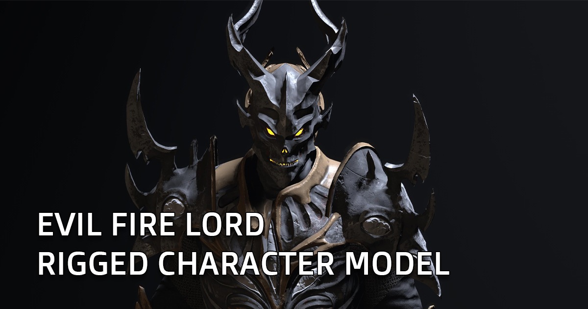 HD Dark Fantasy Fire Lord Character Model- Rigged | 3D Characters ...