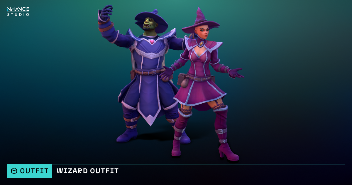 Stylized Fantasy Wizard Outfit | 3D Characters | Unity Asset Store