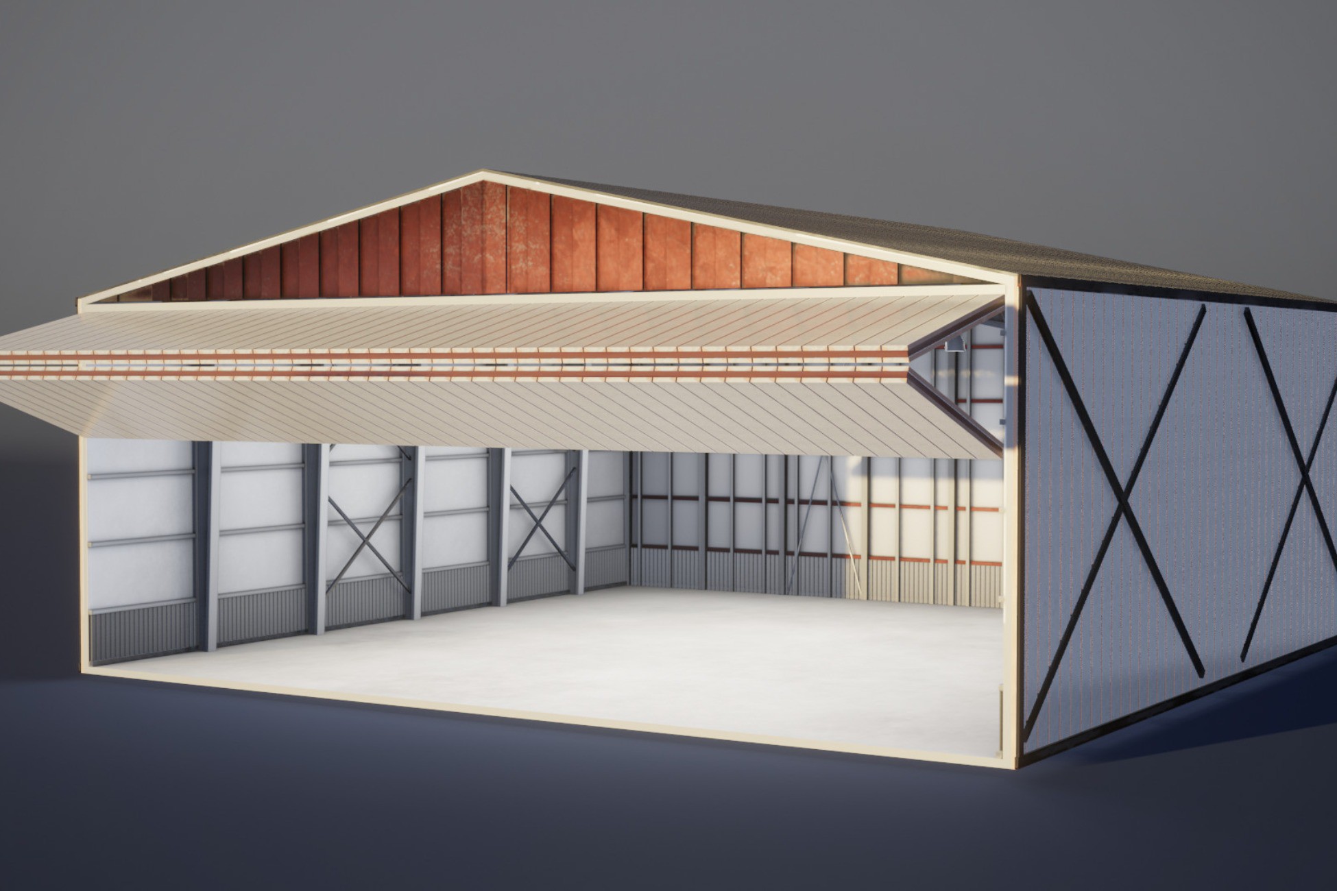 Airplane Hangar 3D Model | 3D Industrial | Unity Asset Store