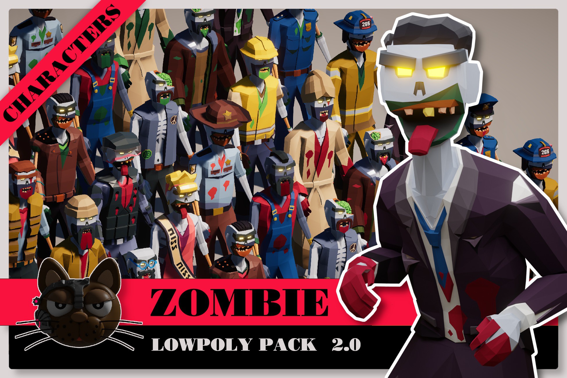 3D Characters Zombie City Streets Lowpoly Pack | 3D Humanoids | Unity ...