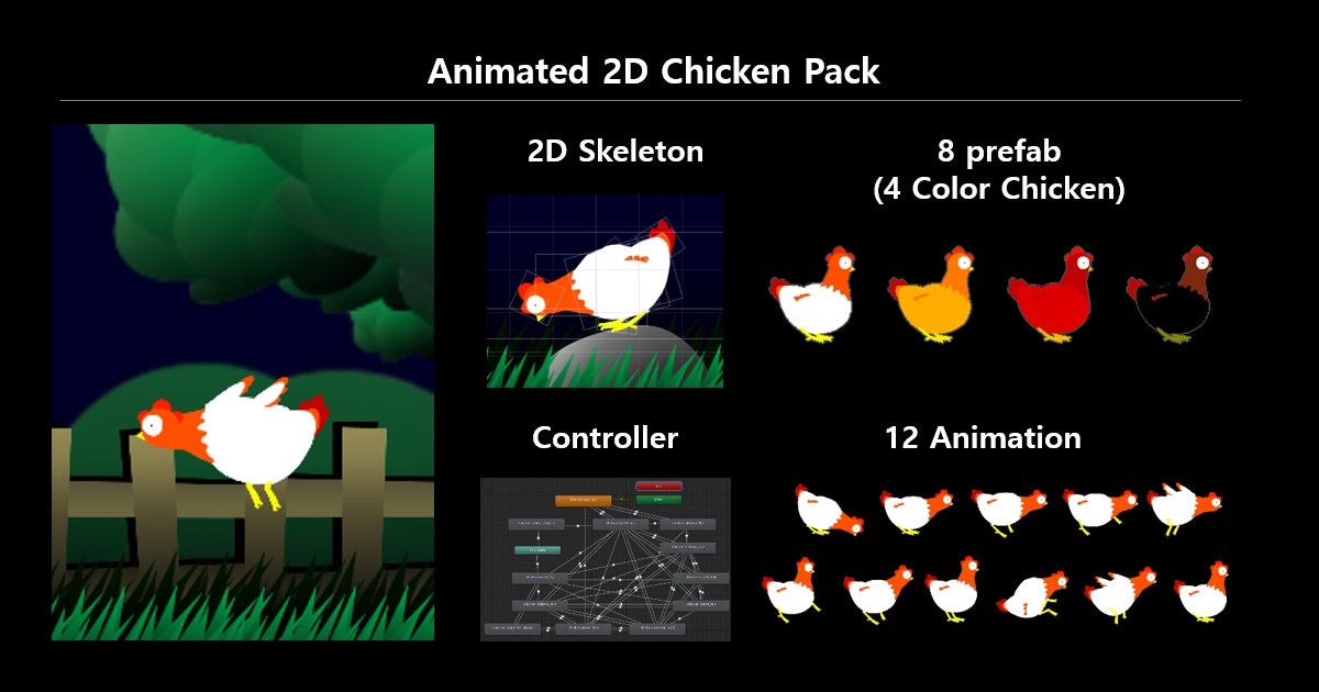 Animated 2D Chicken Pack | 2D 캐릭터 | Unity Asset Store