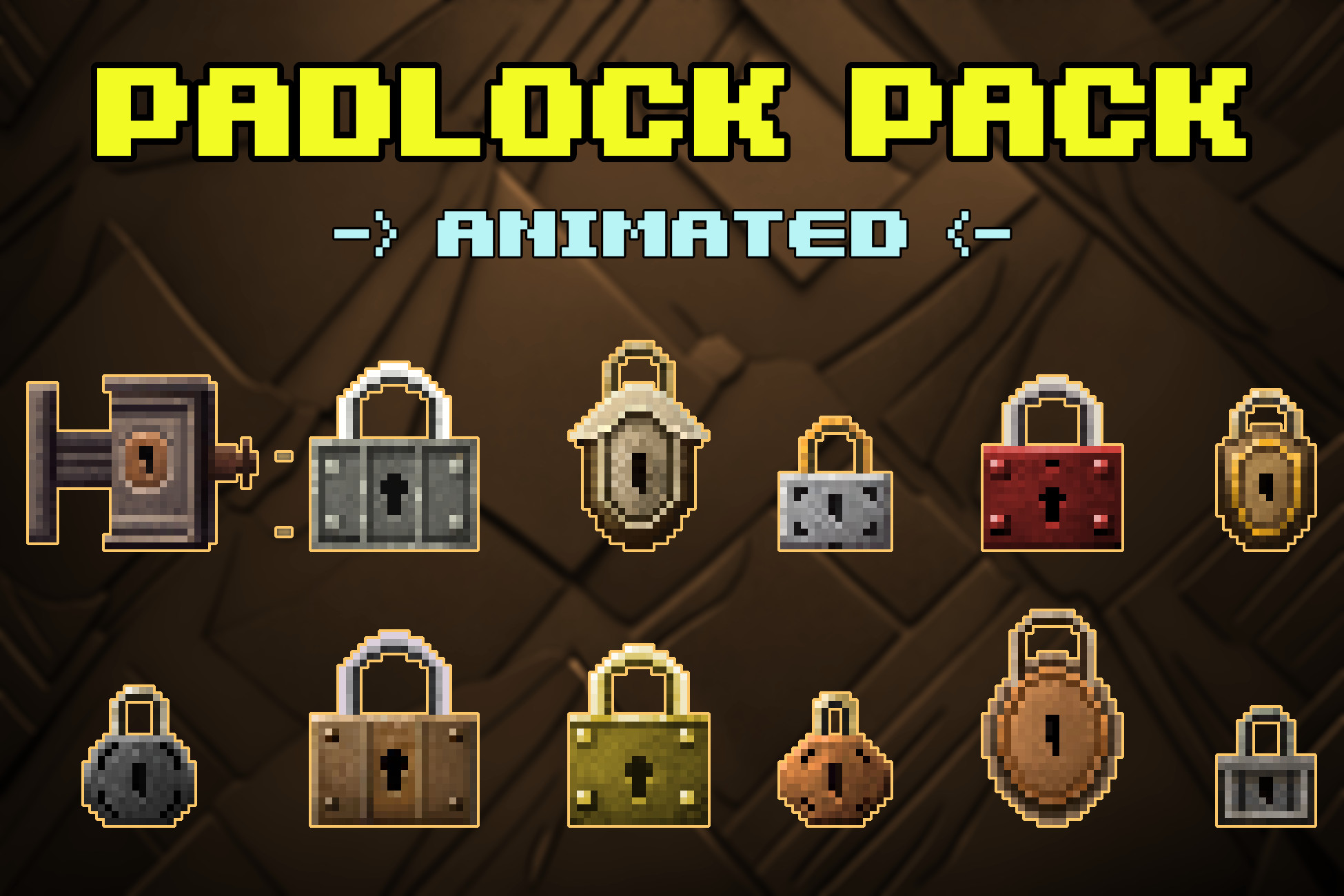 Pixel Art Padlock Pack - Animated | 2D Environments | Unity Asset Store