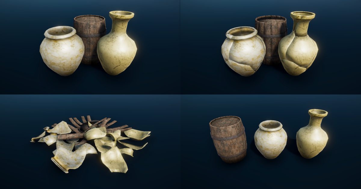 Breakable Objects System Addon 1 - Barrel & Pottery | 3D Props | Unity ...