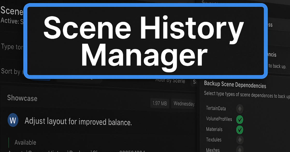 Scene History Manager | 유틸리티 도구 | Unity Asset Store