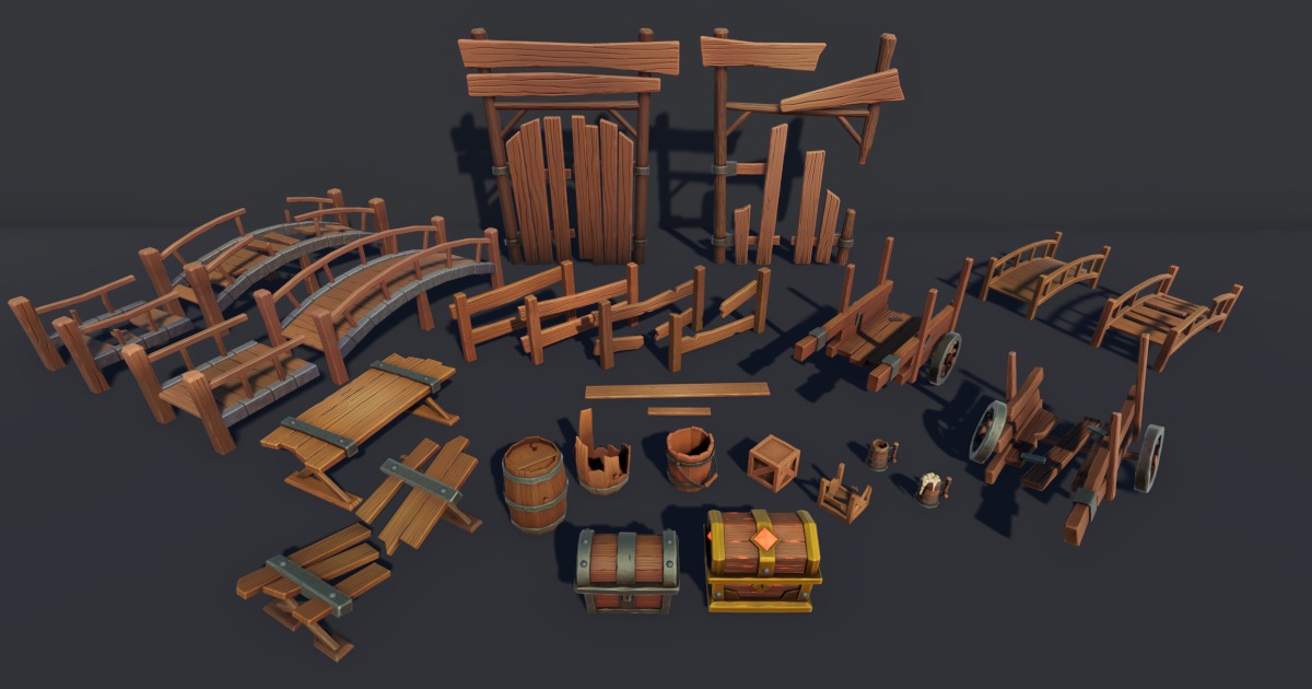 Stylized Wooden Props - RPG Props | 3D Props | Unity Asset Store