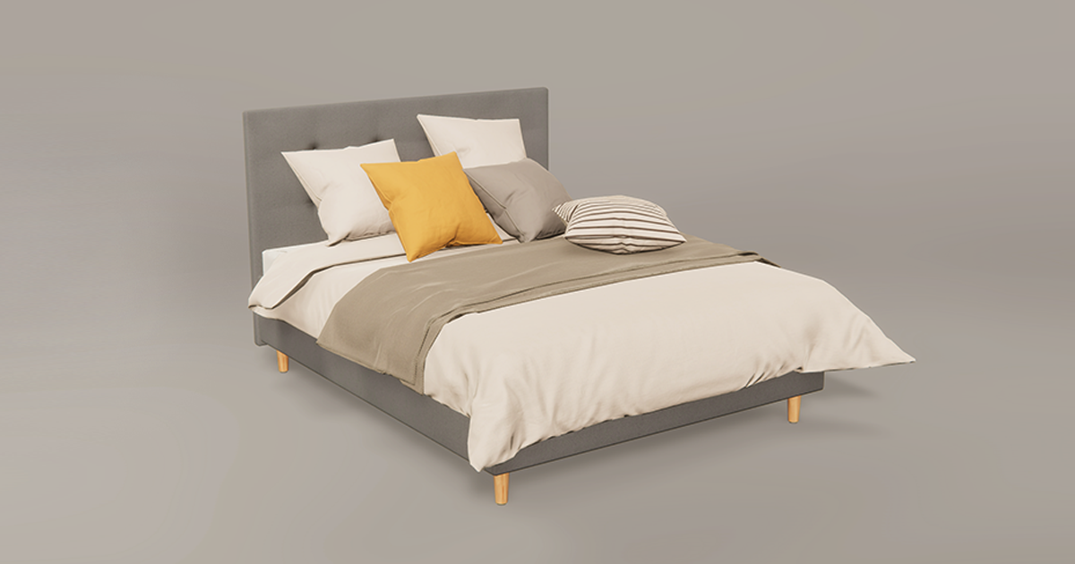 Upholstered bed set | 3D Props | Unity Asset Store