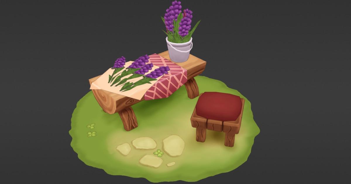 Stylized scene of making a bouquet | 3D Flowers | Unity Asset Store