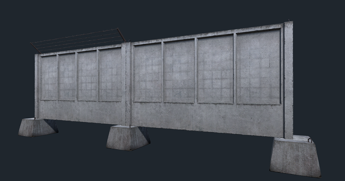 Modular big simple concrete fence | 3D 外观 | Unity Asset Store