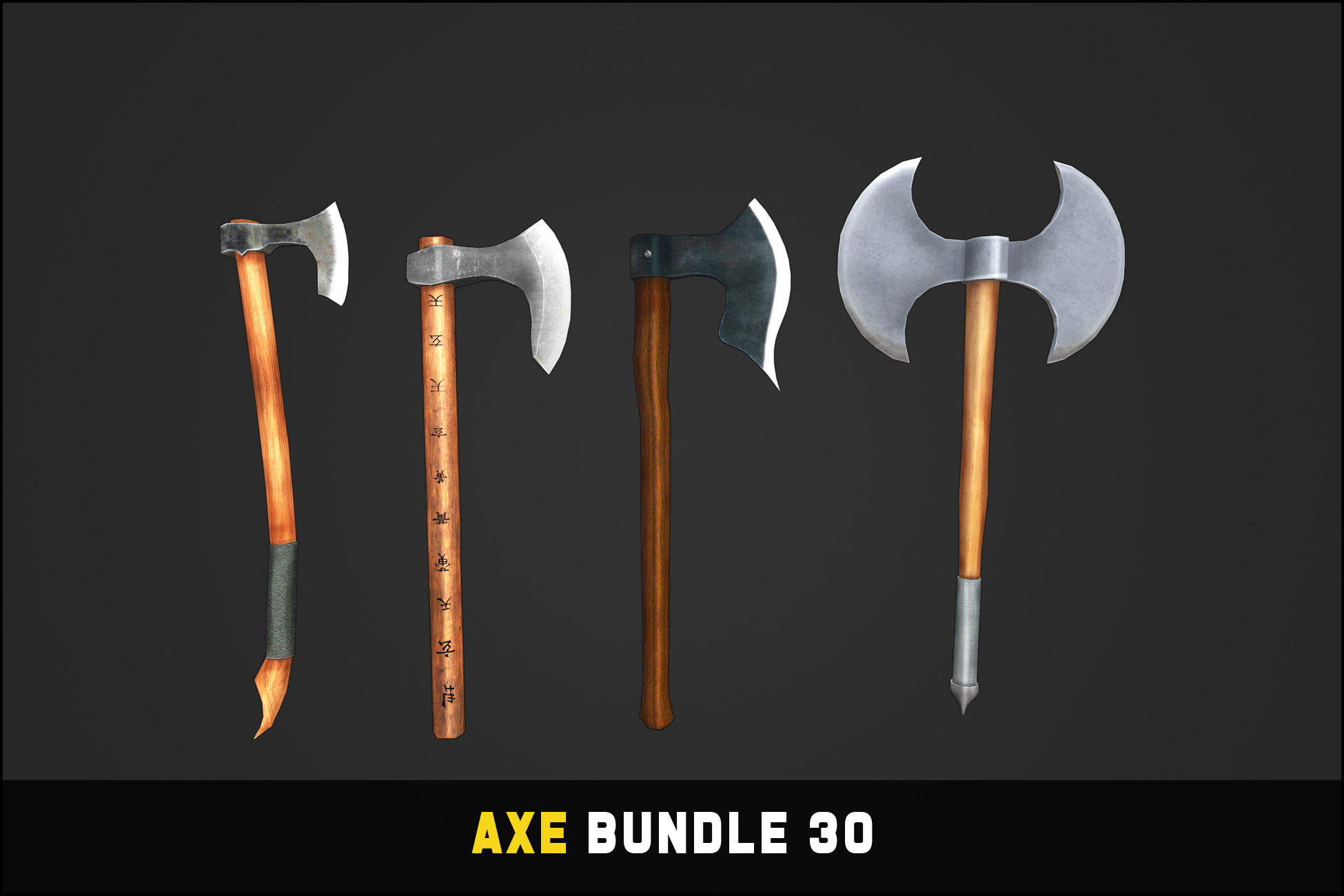 Axe Bundle 30 | 3D 武器 | Unity Asset Store