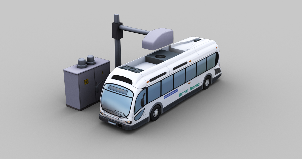 Electric Bus Lowpoly 2 | 3D Land | Unity Asset Store