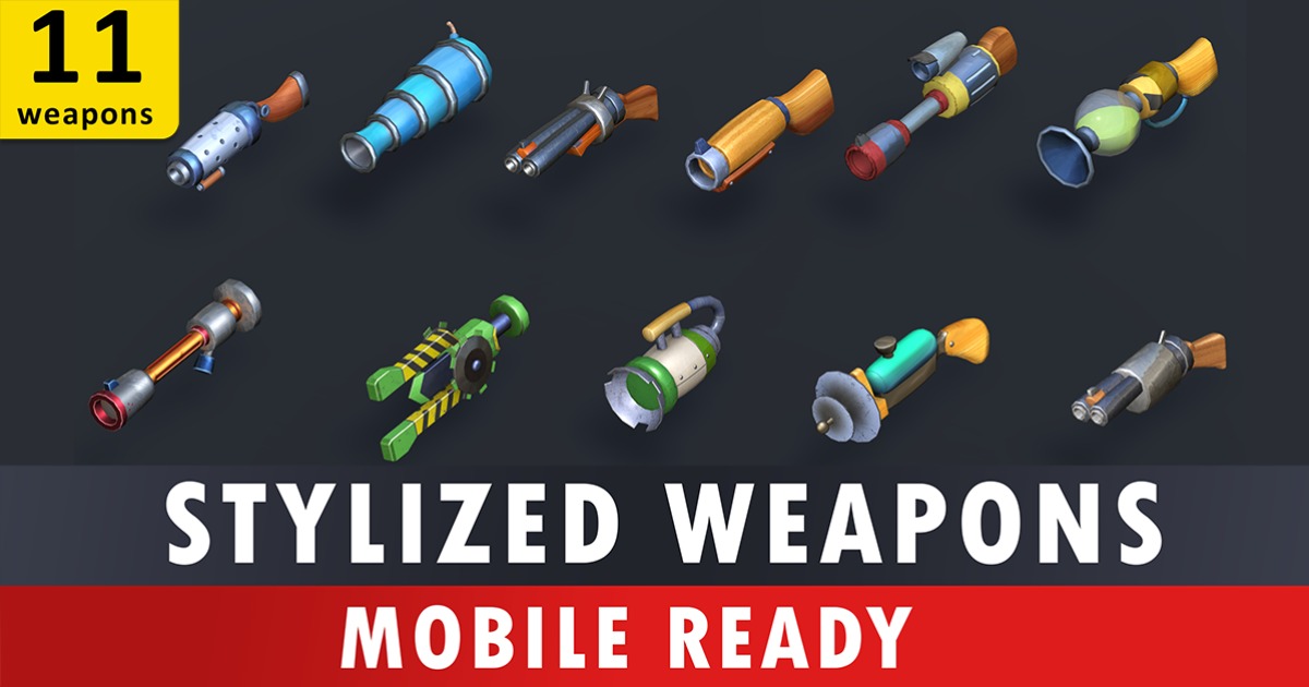 Stylized Weapons - Guns Pack | 3D Weapons | Unity Asset Store