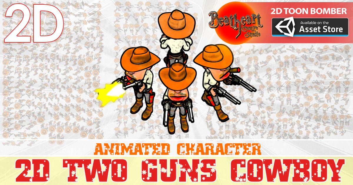 2D Toon Two Guns Cowboy | 2D Characters | Unity Asset Store