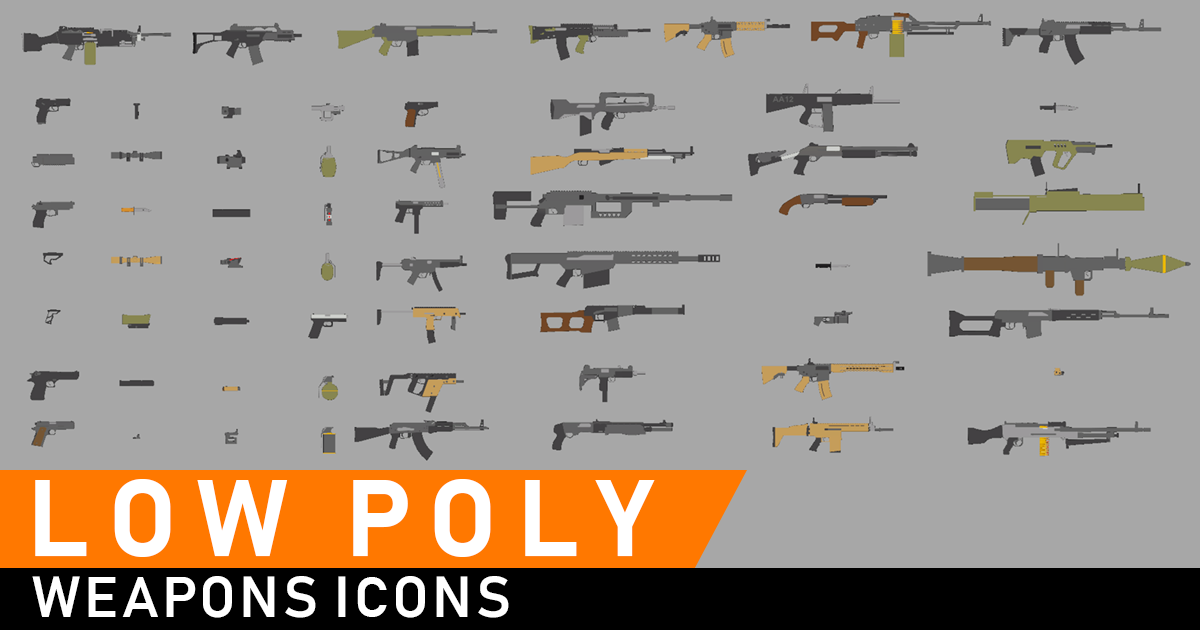 Low Poly Weapons UI | 2D Icons | Unity Asset Store