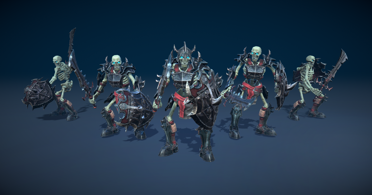 Skeleton Warrior With One-Handed Sword And Shield Tier3 | 캐릭터 | Unity ...