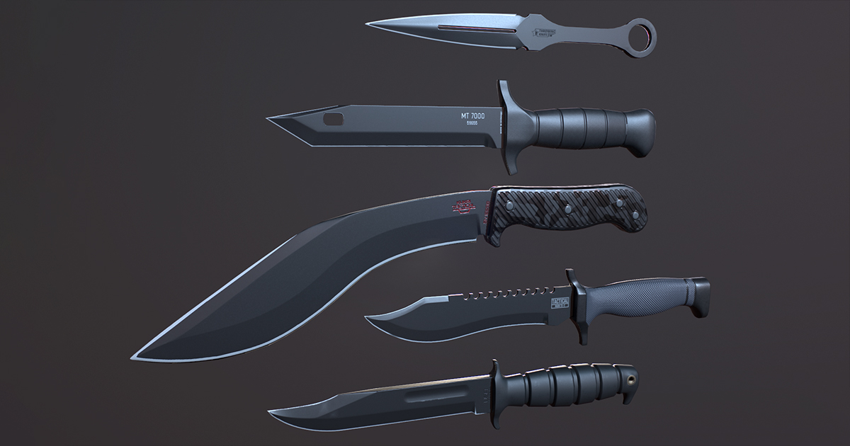 Combat / Tactical Knives Pack | 3D Weapons | Unity Asset Store