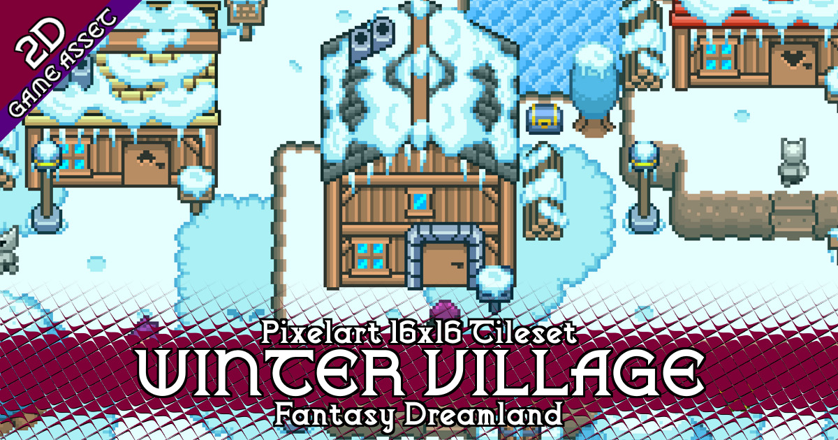 2D TopDown Winter Village Tileset - Fantasy Dreamland | 2D Environments ...