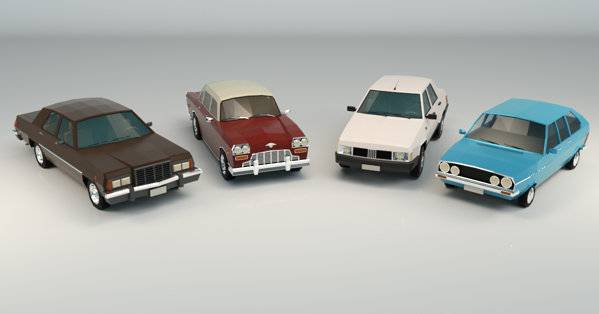 Low Poly Sedan Car Pack 01 | 3D Land | Unity Asset Store