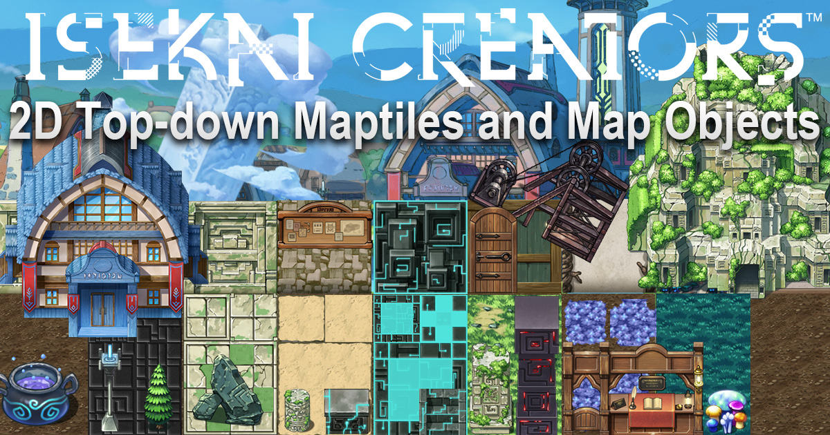 ISEKAI CREATORS 2D Top-down Maptiles and Map Objects Pack | 2D 材质与材料 | Unity Asset Store
