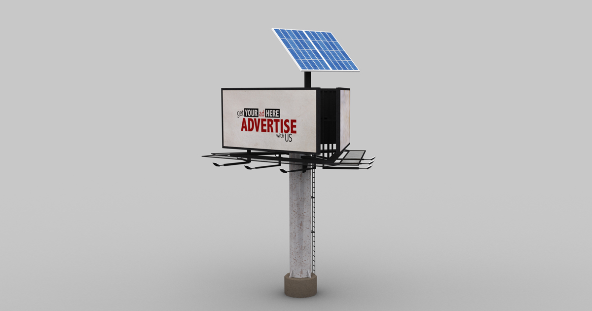 Billboard Lowpoly 1 3d Urban Unity Asset Store