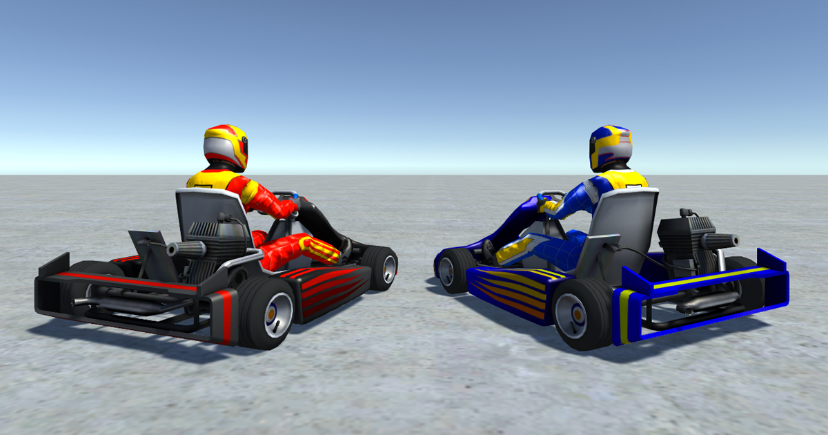 2 Low Poly Karts With Player Pack 13 | 3D Land | Unity Asset Store