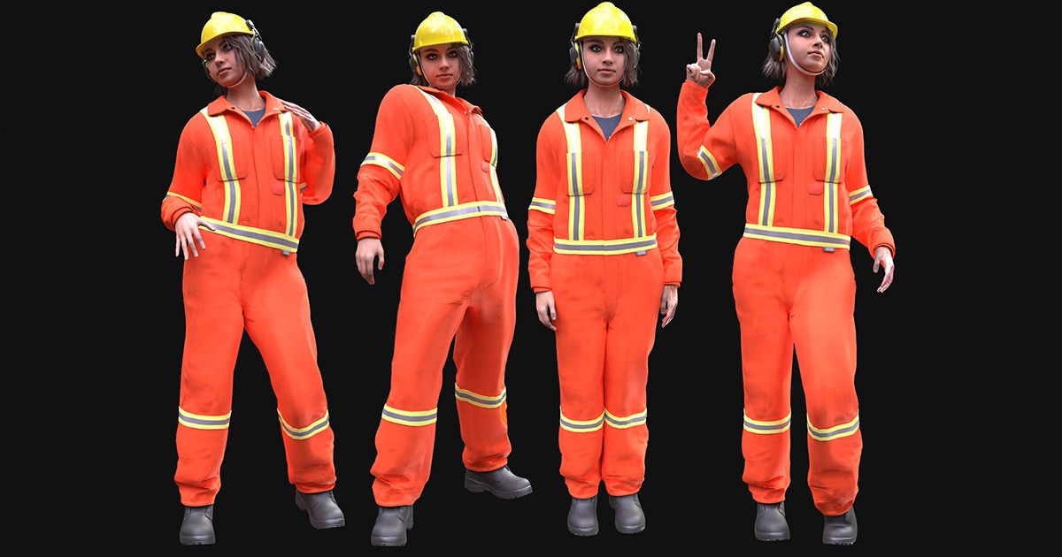 Woman Miner Outfit - Rigged | 3D Characters | Unity Asset Store