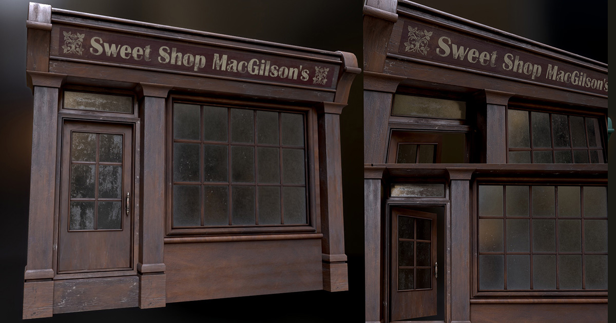 Old English Shop Front | 3D Exterior | Unity Asset Store