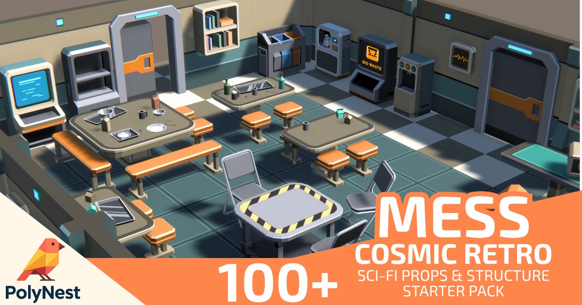 Low Poly Sci-Fi Modular Kit - 100+ Cosmic Retro Props & Environment ...