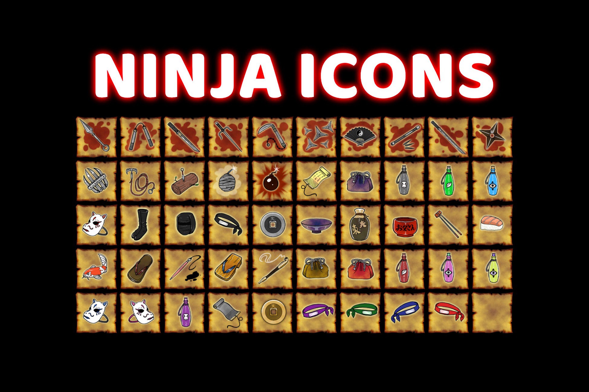 Ninja Icons | 2D Icons | Unity Asset Store