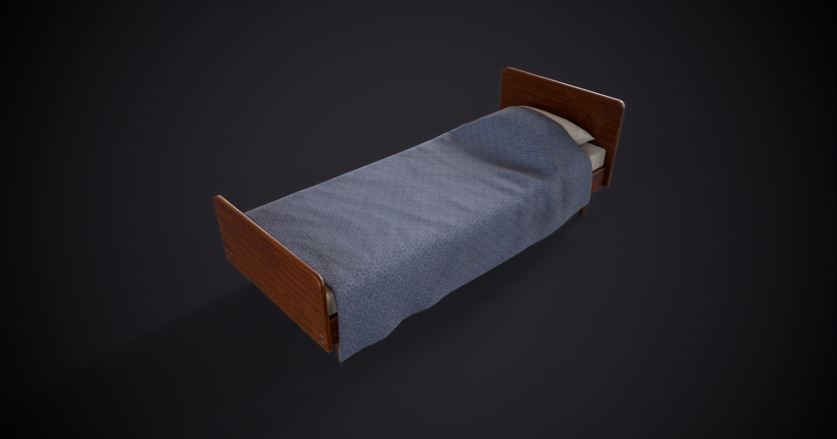 Retro single bed | 3D Furniture | Unity Asset Store