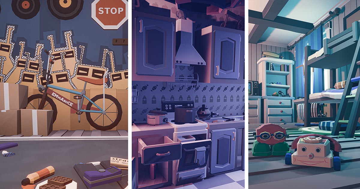 1990s Retro Game Environments: Classic Mid-Poly Rooms | 3D Interior ...