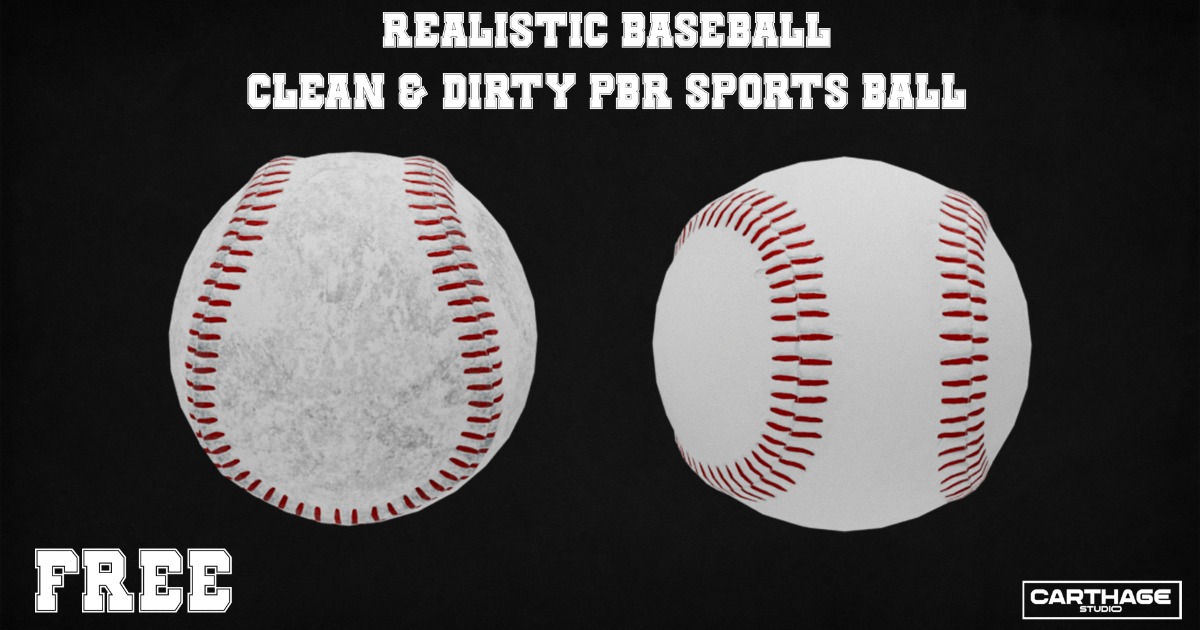 Realistic Baseball (Free) – Clean & Dirty PBR Sports Ball | 3D Props ...