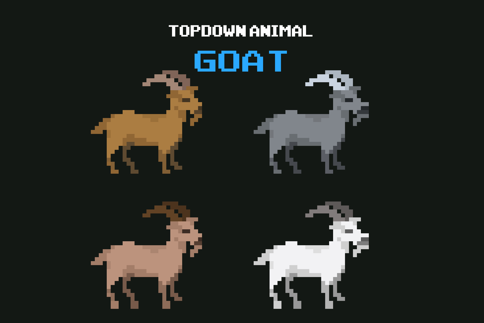 Goat - Top Down Pixel Art Animal | 2D Characters | Unity Asset Store