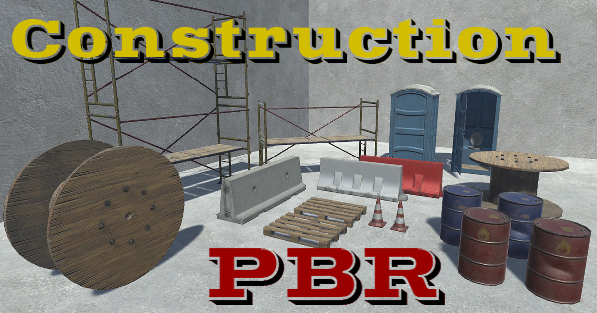 PBR Сonstruction props Pack | 3D Industrial | Unity Asset Store