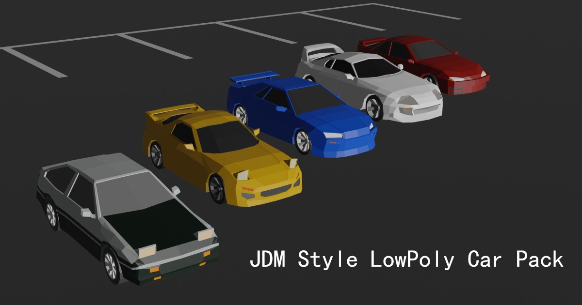 JDM Style LowPoly Car Pack - Nep3nthe | 3D Vehicles | Unity Asset Store