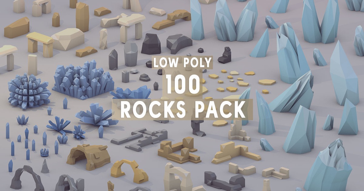 3D Low Poly 100 Rocks | 3D Landscapes | Unity Asset Store