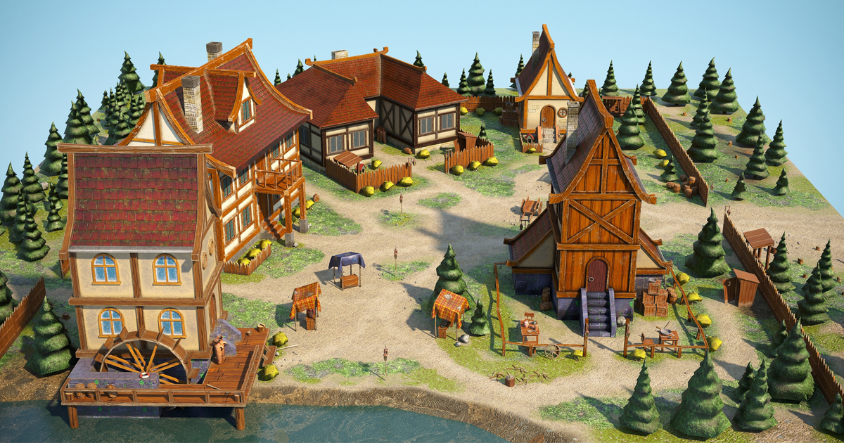 Top-Down Stylized Village | 3D Fantasy | Unity Asset Store
